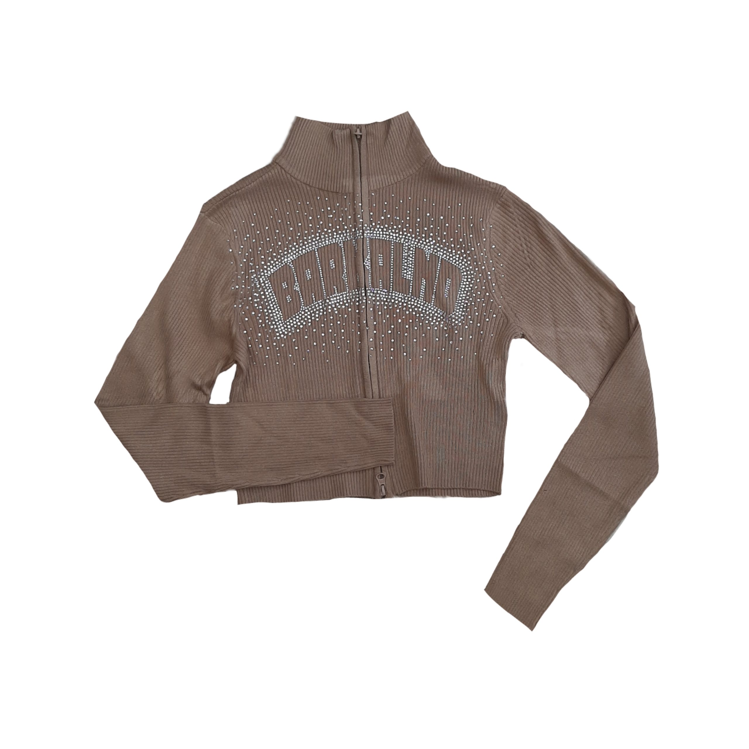 Beige rhinestone sweater